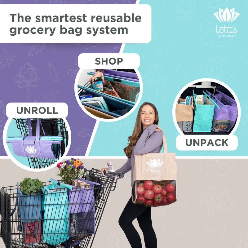 The Complete and Organized Reusable Trolley Bags 🛍 - LOTUS TROLLEY BAG