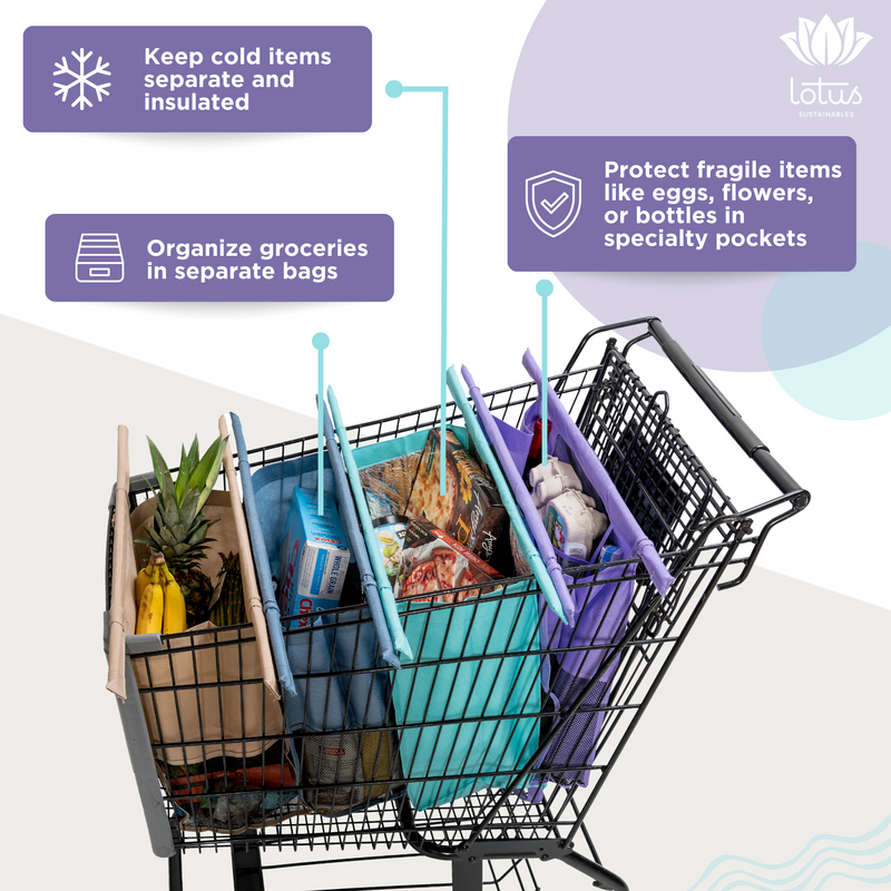 The Complete and Organized Reusable Trolley Bags 🛍 - LOTUS TROLLEY BAG