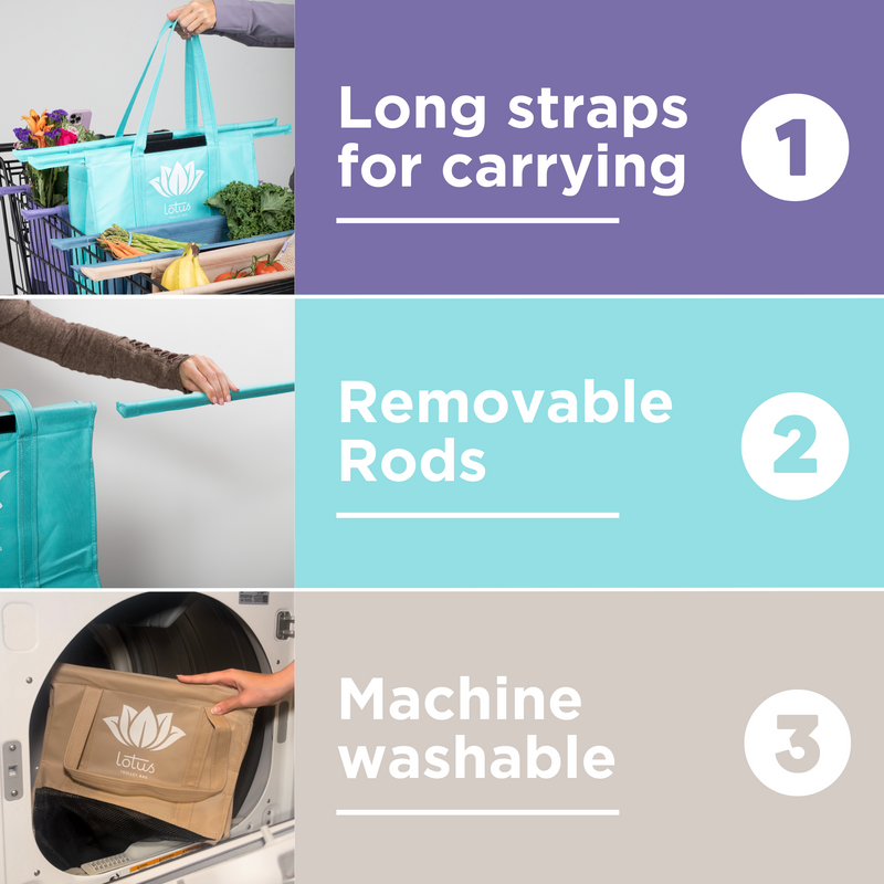 The Complete and Organized Reusable Trolley Bags 🛍 - LOTUS TROLLEY BAG